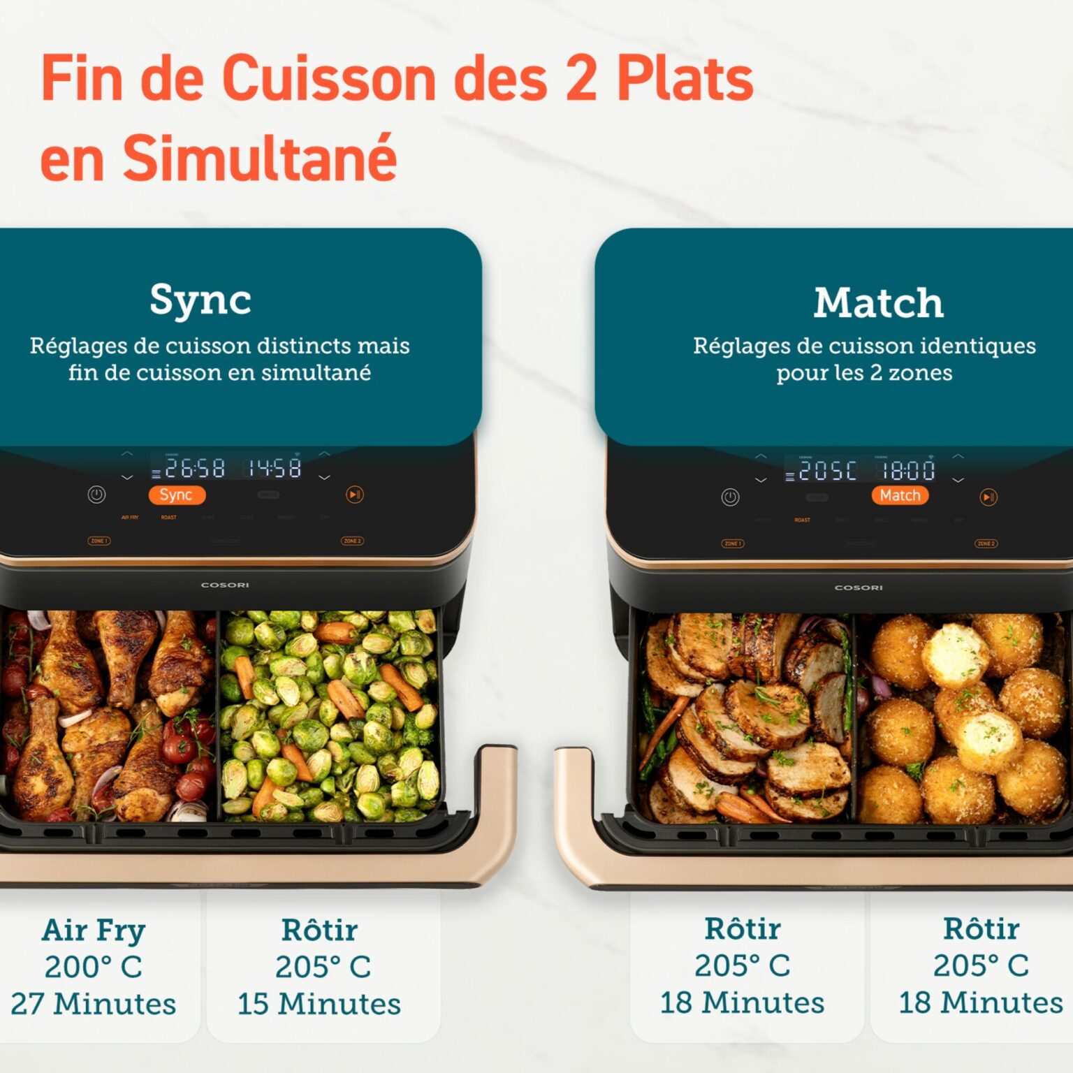 Friteuse sans huile Cosori Dual Blaze Twinfry™ Chef Edition 10L ...